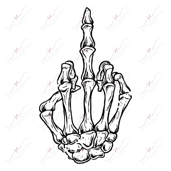 Skeleton hand middle finger - ready to press sublimation transfer prin ...
